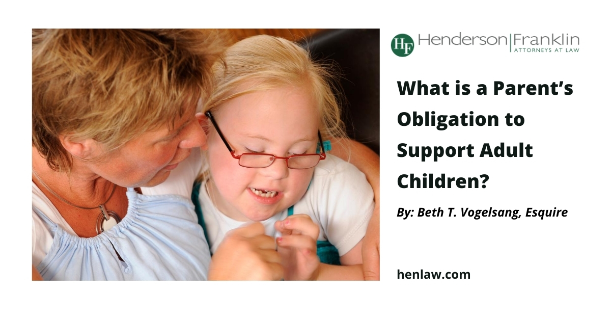 Parental Responsibility to Support Disabled Adult Children | Henderson ...