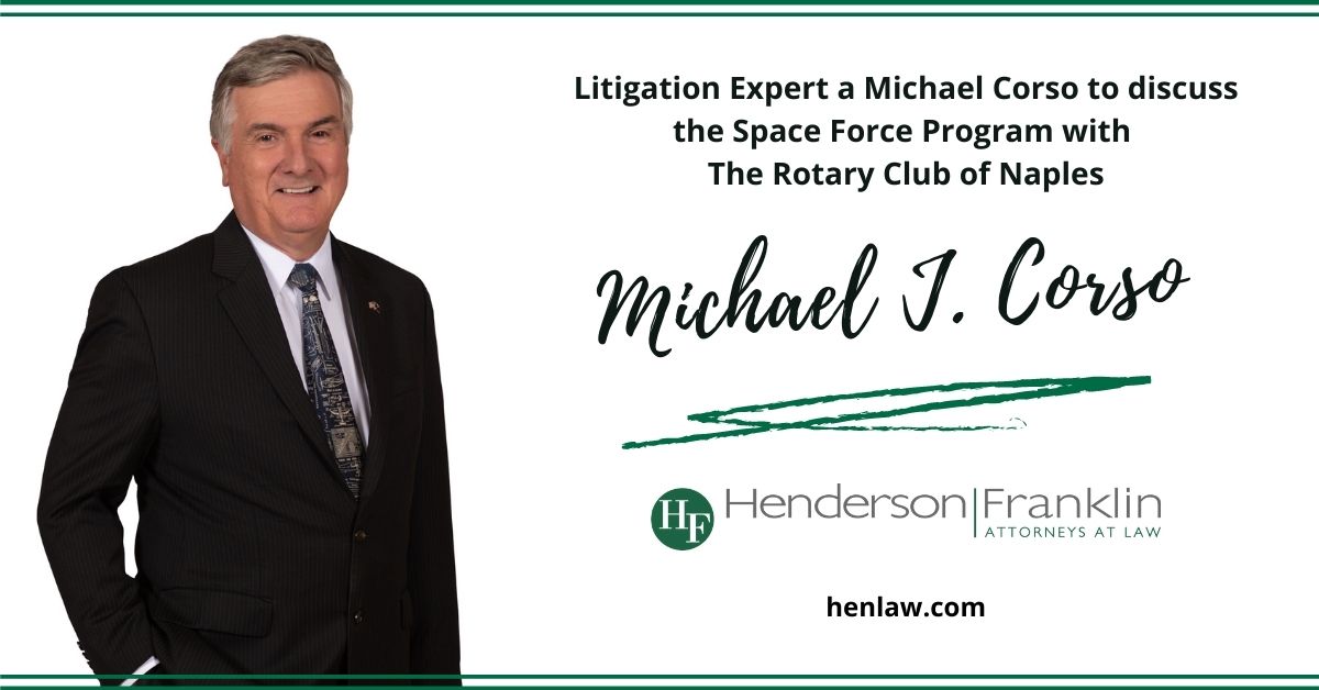 Litigation Expert a Michael Corso to Discuss the Space Force Program ...