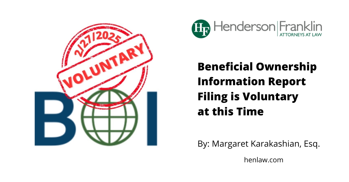 Beneficial Ownership Information Report Filing is Voluntary at this ...