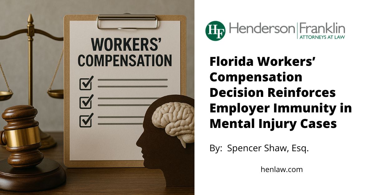 Florida Court Reinforces Workers’ Comp Exclusivity in Mental Injury Case