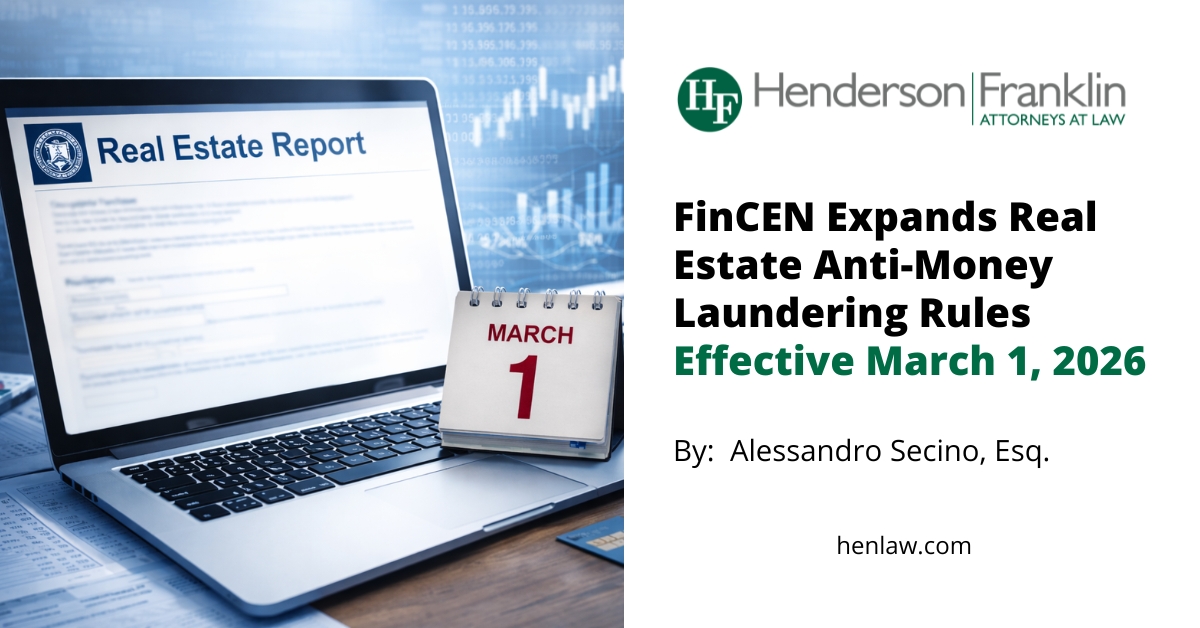 FinCEN Real Estate Reporting Rule Effective March 1, 2026